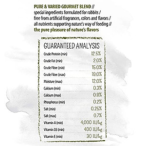 Witte Molen Pure Rabbit Food Seed Mixture Carrot, Celery, Timothy Hay and Varied Gourmet Muesli Dry Food, 4.4 lbs, (Mini Rex, Lionhead Rabbit, English Lop, Dutch Rabbit)