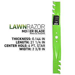 8TEN LawnRAZOR Mower Blade Set for Cub Cadet MTD Troy Bilt LTX1040 RZT-L42 942-04308-X 42-inch Deck (Heavy Duty Toothed Mulching)