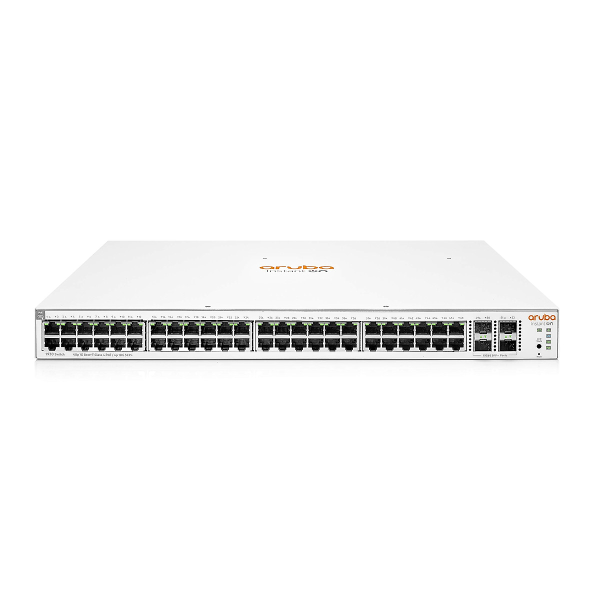 Aruba Instant On 1930 52P Gb Ethernet 48xGE PoE (370W), 4X 1G/10G SFP+, L2+ Smart Switch EU Europe Cord (JL686A#ABB)