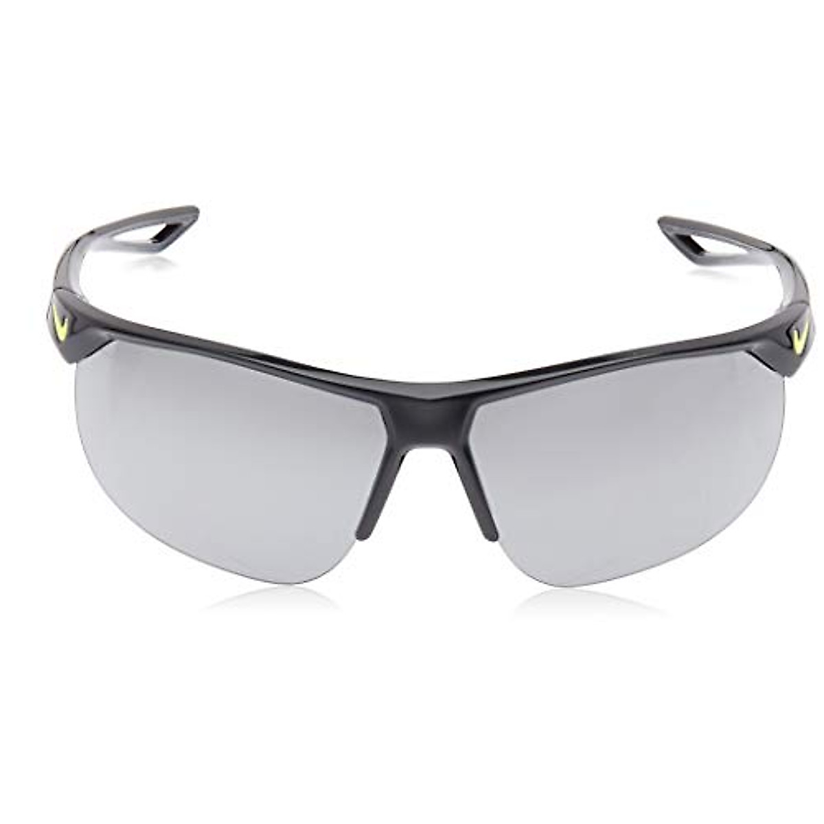 Nike Golf Cross Trainer Sunglasses, Black/Volt Frame, Grey with Silver Flash Lens