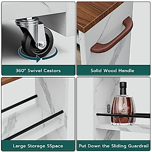 Frylr Slim Storage Cart - 6'' Wide Narrow Storage Cabinet for Small Spaces,Kitchen Carts on Wheels with Storage for Narrow Space on Bathroom, Laundry Room-33 inch Height(White)