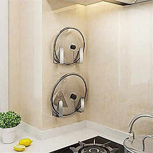 DRNKS Pan Pot Cover Lid Rack Stand,Holds X Lids Spoon Pot Lid Holder Shelf Cover Dispenser Pan Pot Lid Racks Rest Spoon Storage Rack Cooking Kitchen Storage Rack Spoon Rest Pot Cover Stand Rack Shelf