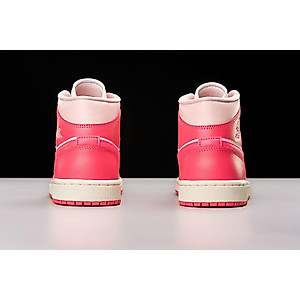 NIKE Jordan 1 Mid Women White/Sea Coral-Atmosphere BQ6472-186 6.5