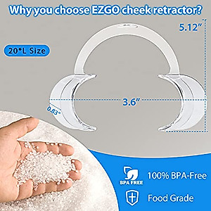 EZGO 20 Pieces (Size L) C-Shape Teeth Whitening Cheek Retractor, Autoclavable Dental Mouth Opener, Disposable Dental Lip Cheek Retractor for Mouthguard Challenge Game