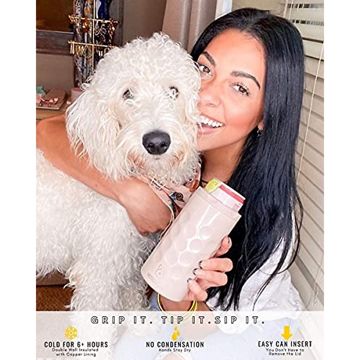 Hooch|Hog Slim Can Cooler – Insulated Stainless Steel Can Cooler for 12oz Slim Cans Including White Claw (Purple Glitter)