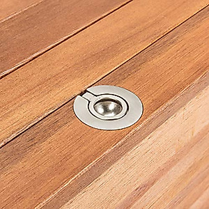 Safavieh PAT7038A Outdoor Collection Elina Teak 47.2" Cushion Deck Box, Natural