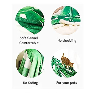 Dyto Leaf Blanket Green Plant Throw Blankets Wrapping Towel Realistic Decorative Floral Blankets for Sofa Bed Beach Towel let Throw