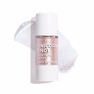 Unicorn Snot Liquid Highlighter Lightning Drops: Buildable Highlighter Makeup for Face and Body - Collarbone, Cheekbones, Brows - Liquid Illuminator for Spotlights, Cruelty-Free (Aqua Rose/Nymph)