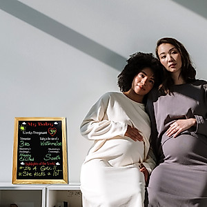 2 in 1 Reversible Monthly Baby Milestone Board & Pregnancy Baby Milestone Chalkboard | Baby Board | Baby Monthly Chalkboard Sign | Pregnancy Announcement | Baby Bump | Gift Mom Baby Shower | 12" x 16"