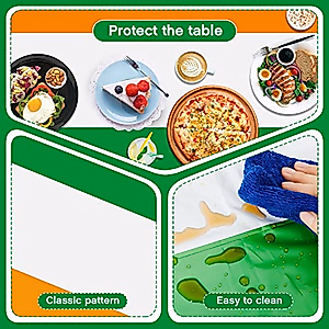 Amylove 2 Pieces Irish Tablecover St Patricks Day Tablecloth 54 x 108 Inch White Orange Green Plastic Tablecloth Lucky Disposable St Patricks Day Table Cover for Irish Day Birthday Party Decorations