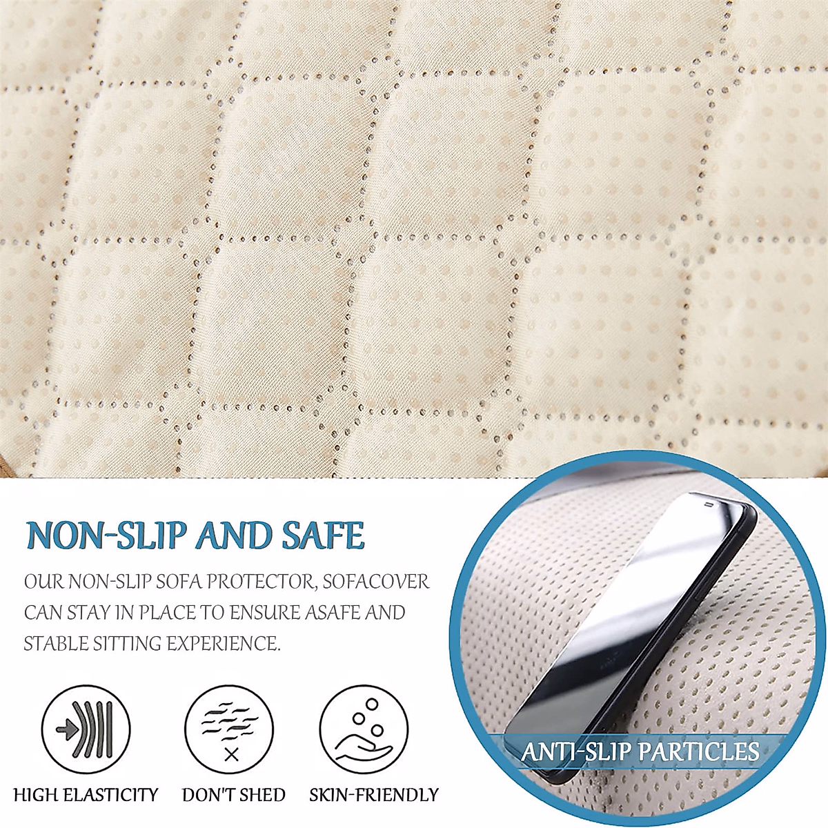 ZGDDPZA Sofa Armrest Cover,1/2/3 Seater Sofa Headrest Slipcovers with Pocket Nonslip Armchair Cover Quilted Water Proof Furniture Protector for Recliner Couch (Coffee,1 Seat Recliner 3 pc)