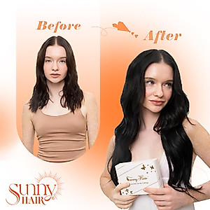 Sunny Hair 22inch I Tip Hair Extensions Human Hair Black Itip Human Hair Extension Jet Black I Tip Hair Extensions Black for Party Itips for Women Tip Hair Extensions Add Length 50G 50S