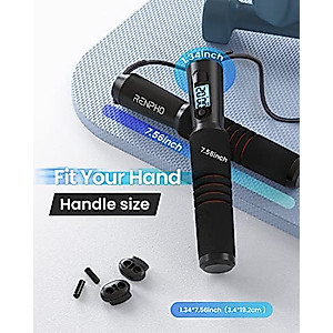 RENPHO Smart Jump Rope, Fitness Skipping Rope with APP Data Analysis, Workout Ropes for Home Gym, Crossfit, Jumping Counter Exercise Men, Women