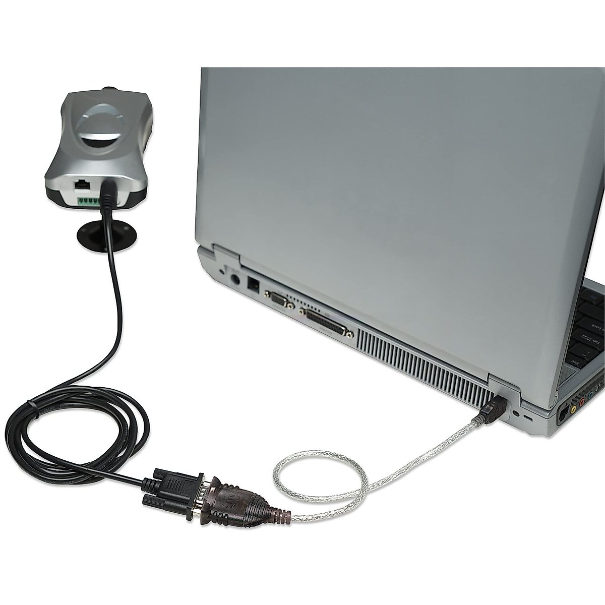 Manhattan USB to RS232 Serial Adapter Converter – Long 18 Inch Cable Cord, 24 AWG - Connects Serial Device to a USB Port, FTDI Chipset, Compatible with Window, Linux, Mac – 3 Year Mfg Warranty–205153