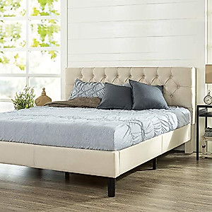 ZINUS Misty Upholstered Platform Bed Frame, Mattress Foundation, Wood Slat Support, No Box Spring Needed, Easy Assembly, Taupe, King