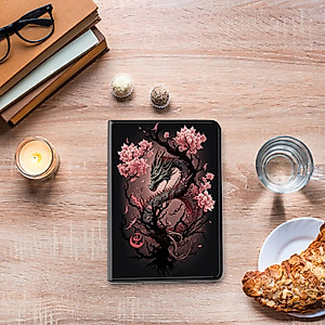 Case for Samsung Galaxy Tab S8 11 inch 2022 /Tab S7 2020, Slim PU Leather Multi-Angle Smart Folio Stand Cover with Auto Wake Sleep, Cherry Blossom Dragon