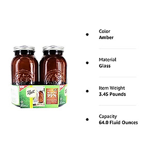 Jarden Home Brands 1440069047 Ball Collection Elite Performance Canning Jars (2-Pack) 64 Oz Each