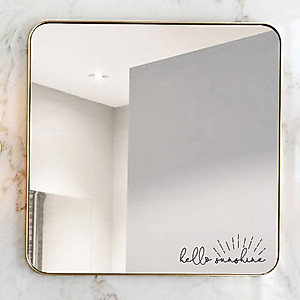 Hello Sunshine Vinyl Decal Mirror Decal Bathroom Decor Shower Door Decal Wall Decal Car Vinyl - Set of 2 - Black/White - 6.5x2.6 inch