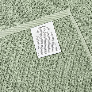 Amazon Basics Odor Resistant Textured Hand Towel, 16 x 26 Inches - 6-Pack, Green