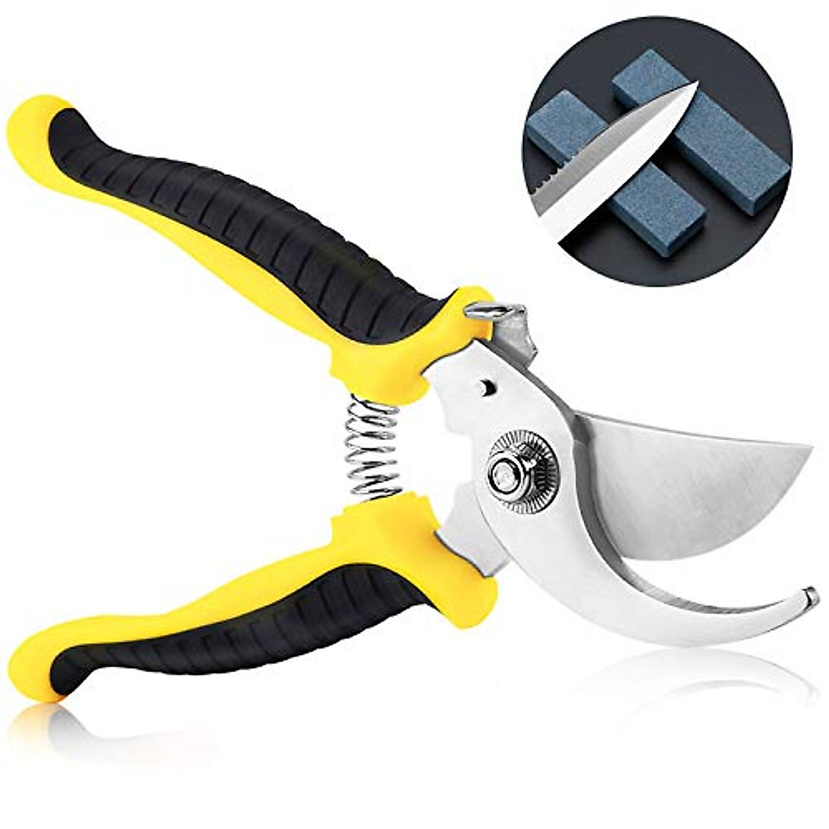 Garden Pruning Shears, 7.5" Hand Gardening Cutter, Professional Garden Scissors with Straight Stainless Steel Blade, Ultra Sharp Clippers Scissors for Trimming, Fruits, Flowers, Plants