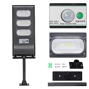 LED Solar Street Light Powerful COB Solar Light PIR Motion Sensor IP67 Outdoor Solar Wall Street Light Waterproof Lamp (30w)