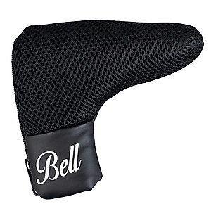 Bell N-360 No-Offset Single Bend CNC Milled Upright Lie Toe Balance Golf Putter (75 Degree Lie) + Winn Dri-Tac Dark Gray Jumbo Grip | Made in USA (Right, 39)