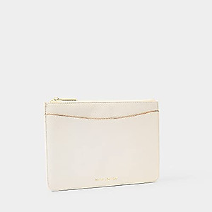 KATIE LOXTON Cara Womens Medium Vegan Leather Slip Pocket Clutch Handbag Pouch Off White