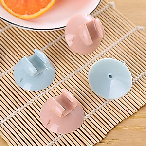 YARDWE 4Pcs Rice Cooker Spoon Holder Rice Spatula Suction Rack Spoon Storage Stand Kitchen Gadget for Rice Maker Cooker (Blue)