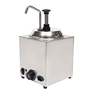 Cheese Dispenser,2.6Qt Hot Fudge Caramel Warmer,Electric Cheese Warmer with Heated Pump,800W Hot Fudge Warmer,Stainless Steel Hot Cheese Dispenser