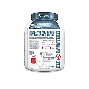 Dymatize ISO100 Hydrolyzed Protein Powder, 100% Whey Isolate Protein, 25g of Protein, 5.5g BCAAs, Gluten Free, Fast Absorbing, Easy Digesting, Strawberry, 5 Pound