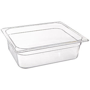 Rubbermaid Commercial Products Cold Food Insert Pan for Restaurants/Kitchens/Cafeterias, 1/2 Size, 4 Inches Deep, Clear (FG124P00CLR)