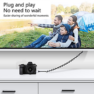 RIIEYOCA 90 Degree Up Angle UHD 4K Micro HDMI Male to HDMI Male 18Gbps High Speed 2.0 Extender Coiled Cable Supports 4K@60Hz,1080p,ARC,3D,for Laptop,DVRs,HDTV,Roku Ultra Stretchable to 1.5M/5FT