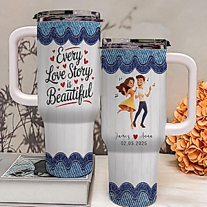 Custom 40oz Tumbler with Handle – Valentine's day cooking-Personalized Couple Gift for Anniversary Wedding Gift, Birthday, Mother's Day, Valentine’s Day FYHsgV