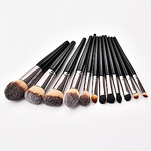 Inner Corner Brush Tools Eyebrow Makeup Foundation 12PCS Brush Cosmetic Sets Wooden Brush Eyeshadow Brush Travel Makeup Brushes