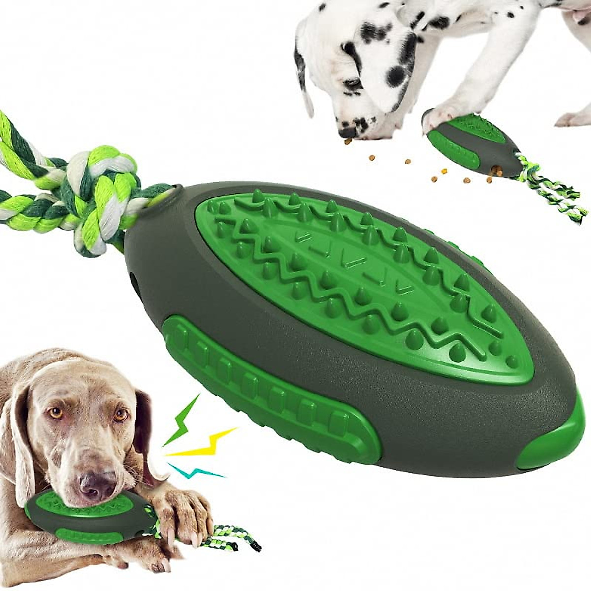 COOLOUS Dog Chew Toys,Dog Squeaky Rugby Toys Pet Puzzle Toys IQ Toy Interactive Toy Puppy Clean Teeth Toy Suitable for Large and Medium Puppy