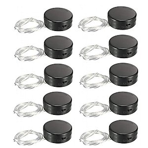 bnafes Wire Lead Type 6V CR2032 Coin Cell Button Plastic Battery Holder Case with On/Off Switch Pack of 10