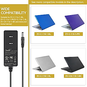 Omilik 12V AC Adapter Wall Charger Power Cord for EVOO EV-C-116-1 Ultra Thin 11.6" Laptop EV-CH-116-1-BK VIPRB-EV-CH-116-1-BK EV-C-116-1-PR EV-C-116-1-SL EV-C-116-1-BL 11.6" Laptop PC Power Supply