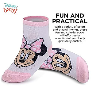 Disney baby girls Minnie Mouse Girl 10-pack Infant Sock, Multicolor - 0-24 Months Socks, Light Pink, 0-6 Months US