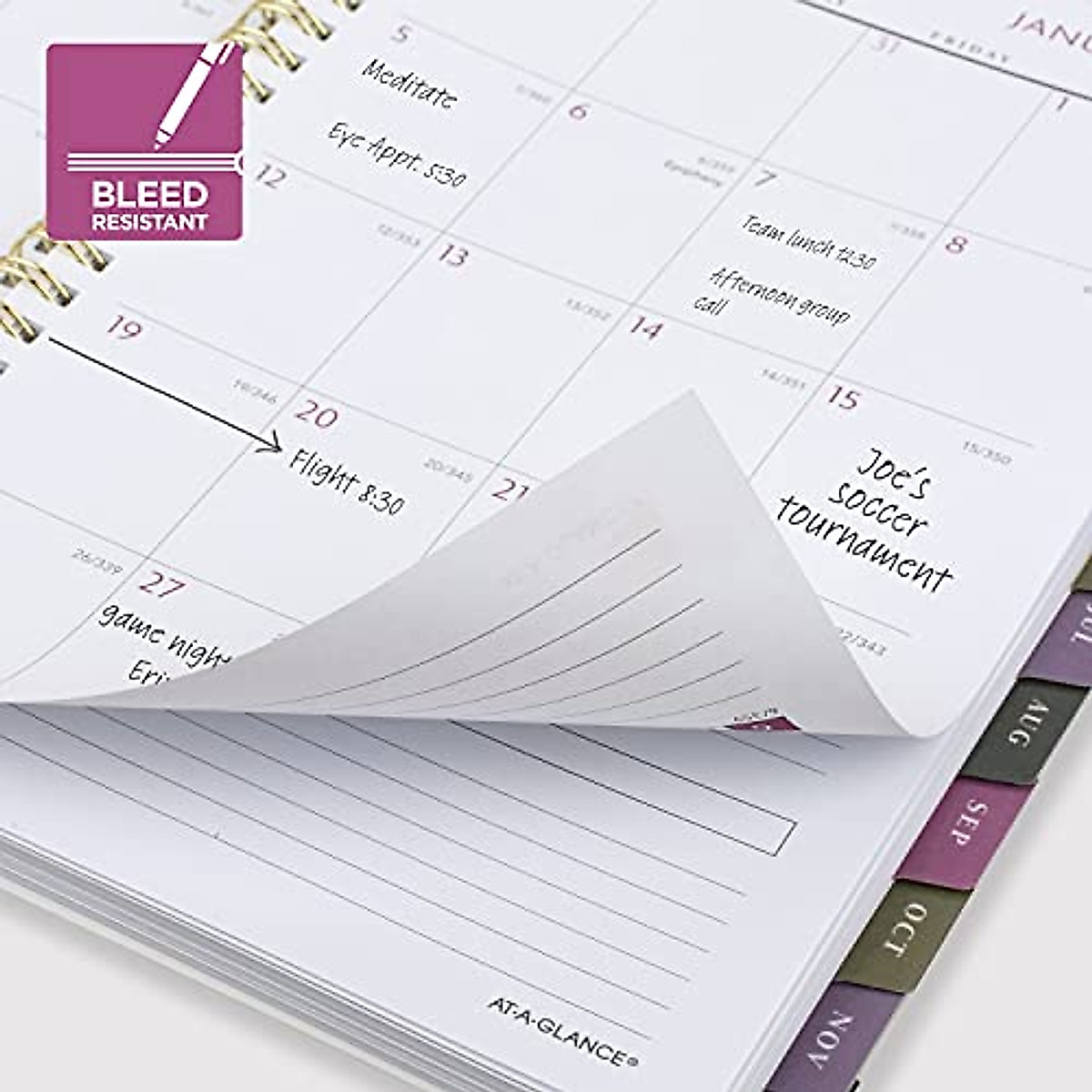 2022 Weekly & Monthly Planner by AT-A-GLANCE, 8-1/2" x 11", Large, Recycled, Watercolors (791-905G)