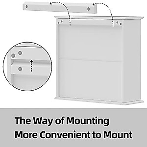 Visionwards Bathroom Storage Cabinet, Medicine Cabinets, Wall Shelf White, Bathroom Organizer Cabinet Wall Mounted Easy Assemble 22.8x23.6”