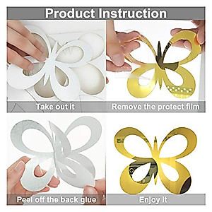 Faith Hope Love 3D Acrylic Mirror Wall Stickers, HOLENGS 3D Butterfly Mirror Surface Peel and Stick Removable Motivational Letter Wall Decals, Crystal DIY Wall Decor for Home Living Room Bedroom