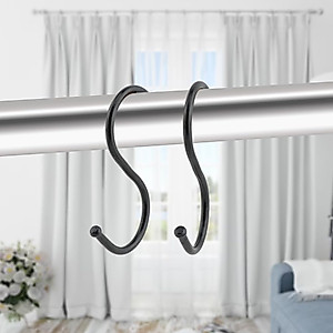 Ranjaner 2Pcs Banana Hook with S Hooks, Self Adhesive Metal Hooks Under Cabinet to Keep Bananas Fresh, Kitchenware Hanging Tools for Fruit, Pots, Towels, Cup(Black)