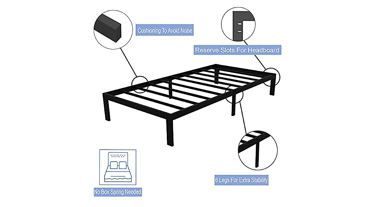 FIRSTHOMES Felix Twin Bed Frame | No Box Spring Needed