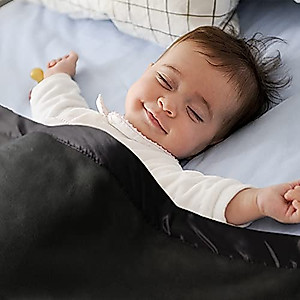 Pro Goleem Fleece Baby Blanket with 2 Inch Satin Trim Soft Anti-Static Plush Blanket for Boys and Girls Christmas Baby Gifts for Babies Black 30x40 Inch