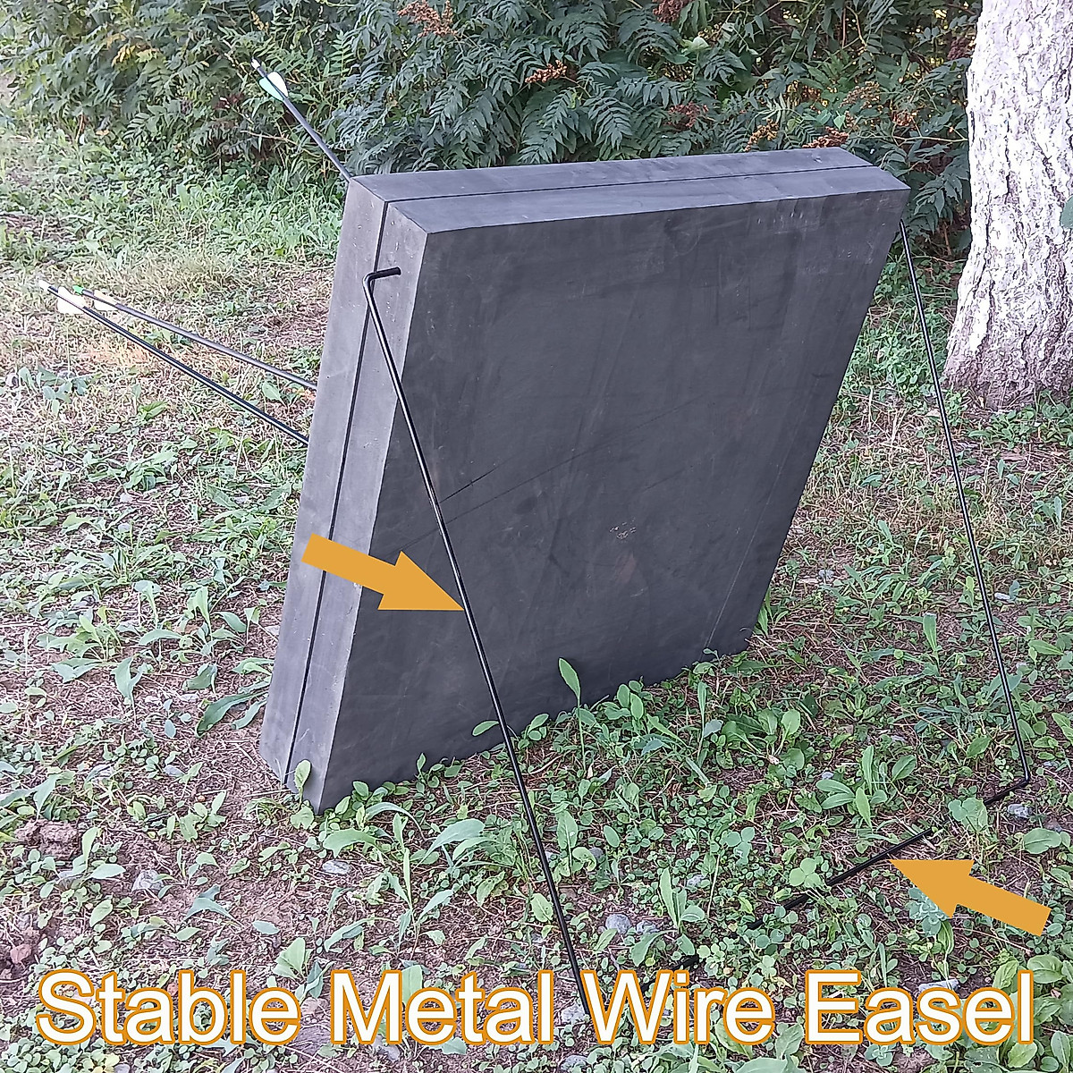 KHAMPA Archery Target for Backyard | 2x2 ft. Deluxe Double Layer Bow Target | includes 2 Paper Targets and Push Pins for Crossbow or Compound Bows