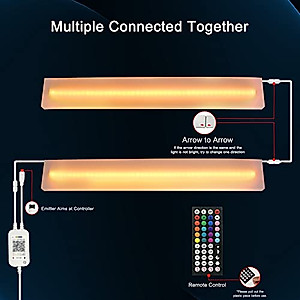 MESAILUP LED Liquor Bottle Display Shelf 32 inch Acrylic Floating Wall Mounted Wine Racks with 6 Stem Glass Holder for Home Commercial Led Bar Lighting Display Shelves with Remote Control