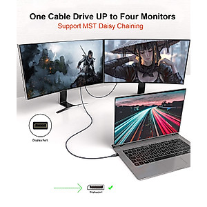 UVI2 8K DisplayPort to DisplayPort 1.4 Cable, VESA Certified Display Port Cable 6ft, DP to DP Cable Cord Support [1440P@144Hz, 1080P@240Hz, 4K@120Hz, 8K@60Hz] & HDR