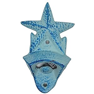Cast Iron Wall Mounted Starfish Bottle Opener by GSM