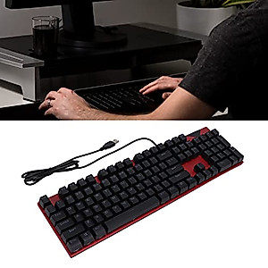 Kafuty-1 USB Mechanical Keyboard, 104 Keys Ergonomic PC Gaming Keyboard with 20 Kinds of Light Modes, Red Switch, for Win XP 7 8 10, for OS X 10.2 and Above(red)