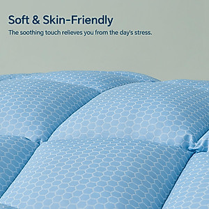 BEDELITE Pillow Top Mattress Topper for Back Pain Relief(1200GSM Down Alternative), Cooling Mattress Topper Queen Size for Hot Sleepers, Extra Thick Quilted Mattress Pad Cover with 8"-21" Deep Pocket